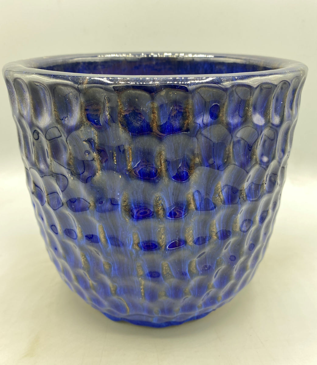 Deep Royal Blue Glazed Bobble Pots *Woodlark Delivery only* Extra Large ...
